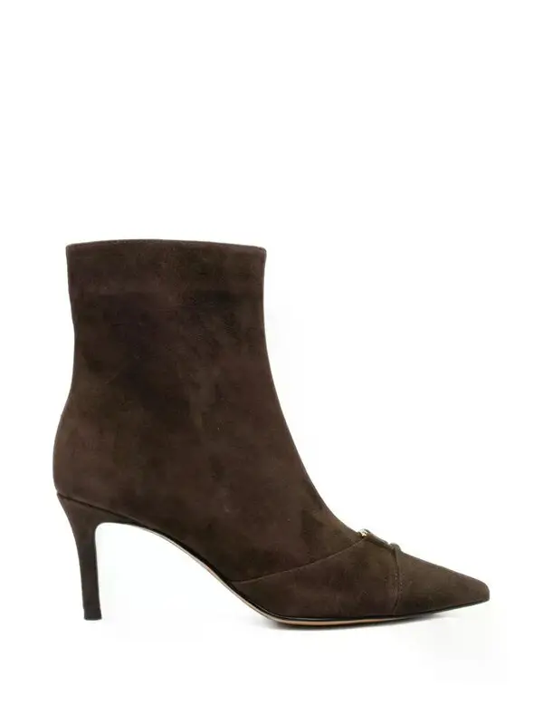 TWINSET Logo-plaque Suede Ankle Boots