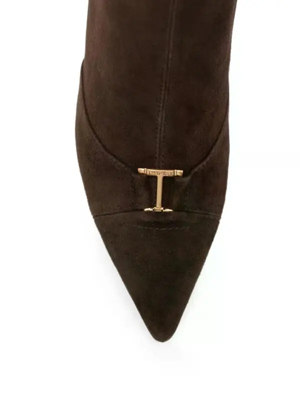 TWINSET Logo-plaque Suede Ankle Boots