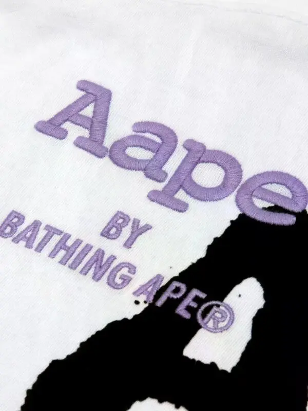 AAPE BY *A BATHING APE Graphic-print Long-sleeve Cotton T-shirt - White
