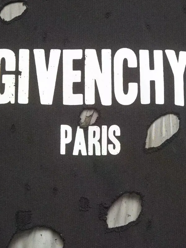 Givenchy Logo-print Distressed Hoodie