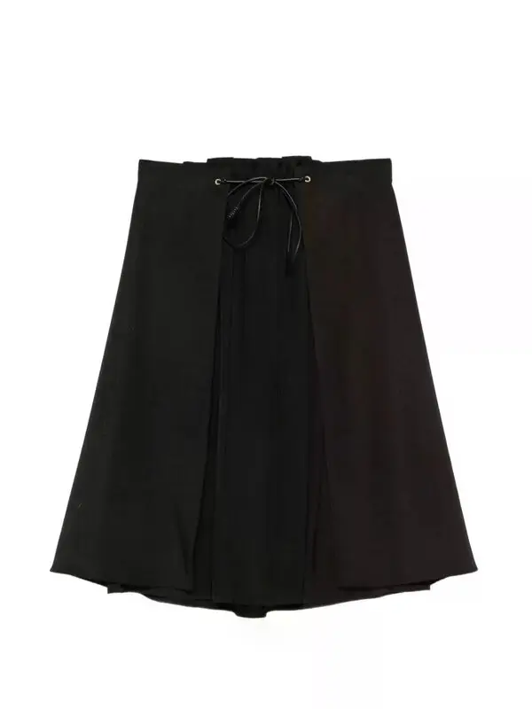 Moncler Drawstring Layered-detail Midi Skirt - Black