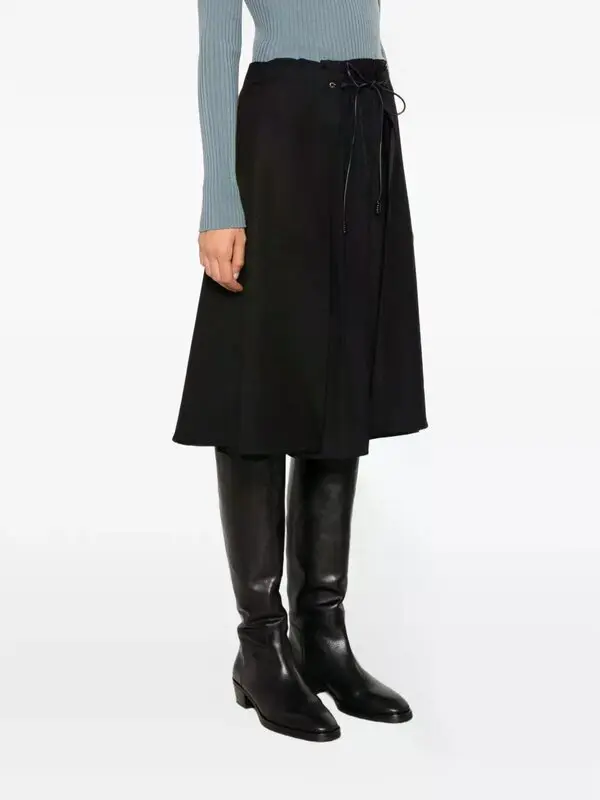 Moncler Drawstring Layered-detail Midi Skirt - Black