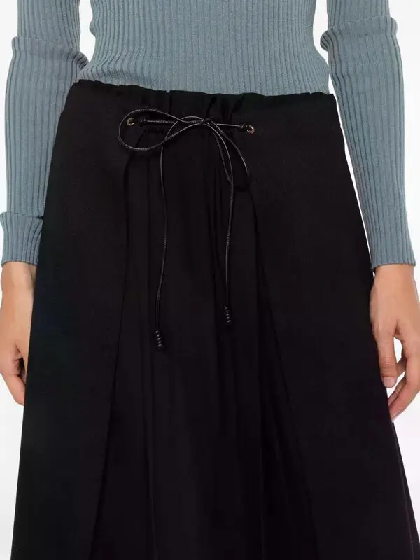 Moncler Drawstring Layered-detail Midi Skirt - Black