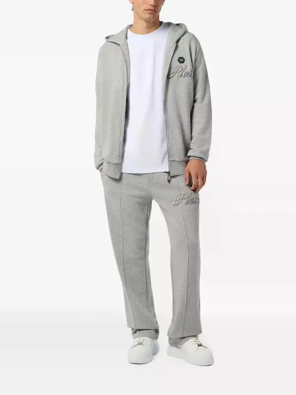 Philipp Plein Logo-embroidered Zip-up Hoodie