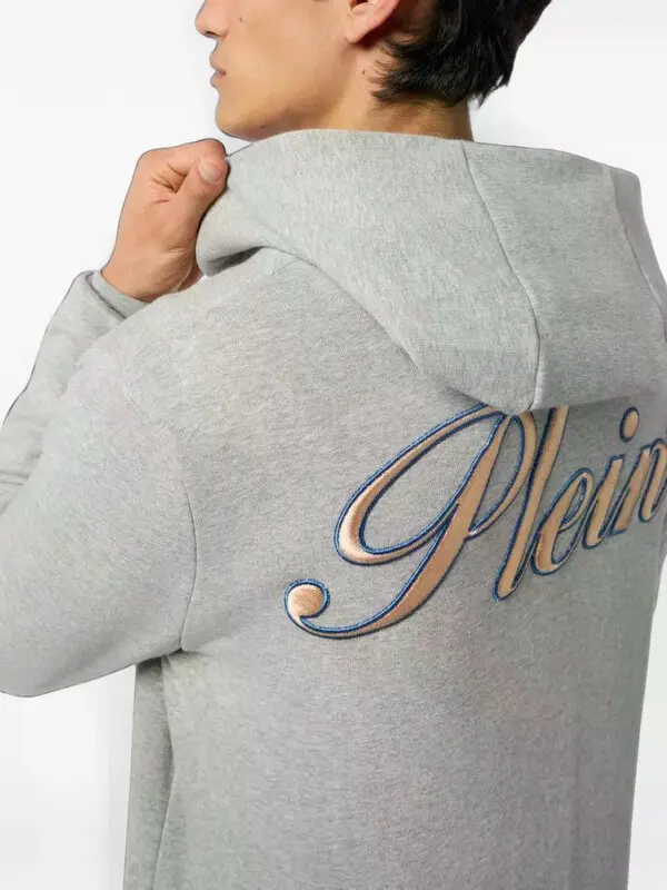 Philipp Plein Logo-embroidered Zip-up Hoodie