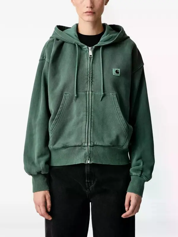 Carhartt Work In Progress Nelson Logo-patch Zip-up Hoodie