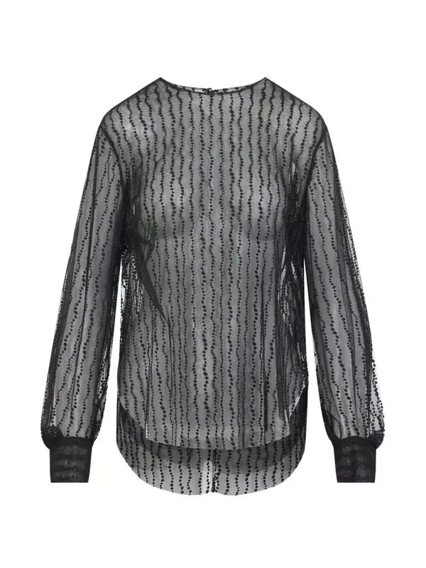 Alberta Ferretti Embroidered Mesh Top