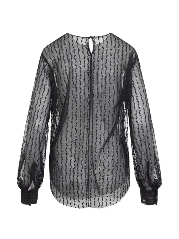 Alberta Ferretti Embroidered Mesh Top