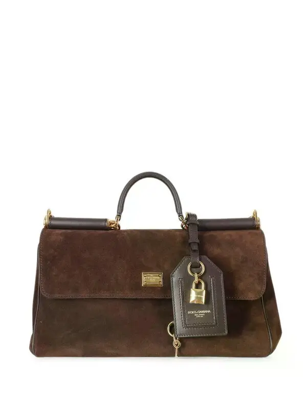 Dolce & Gabbana Medium My Sicily Handbag In Split And Smooth Calfskin - Brown