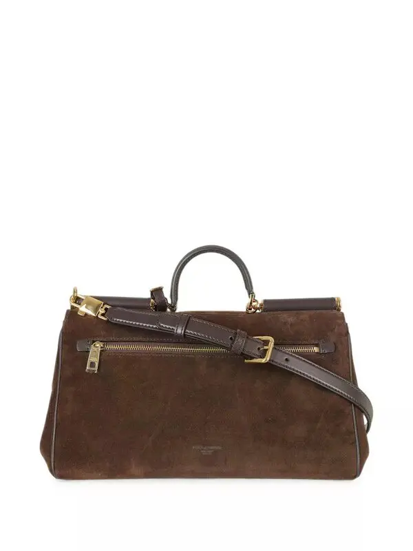 Dolce & Gabbana Medium My Sicily Handbag In Split And Smooth Calfskin - Brown