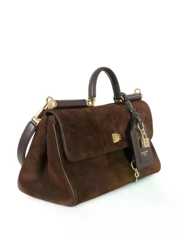 Dolce & Gabbana Medium My Sicily Handbag In Split And Smooth Calfskin - Brown