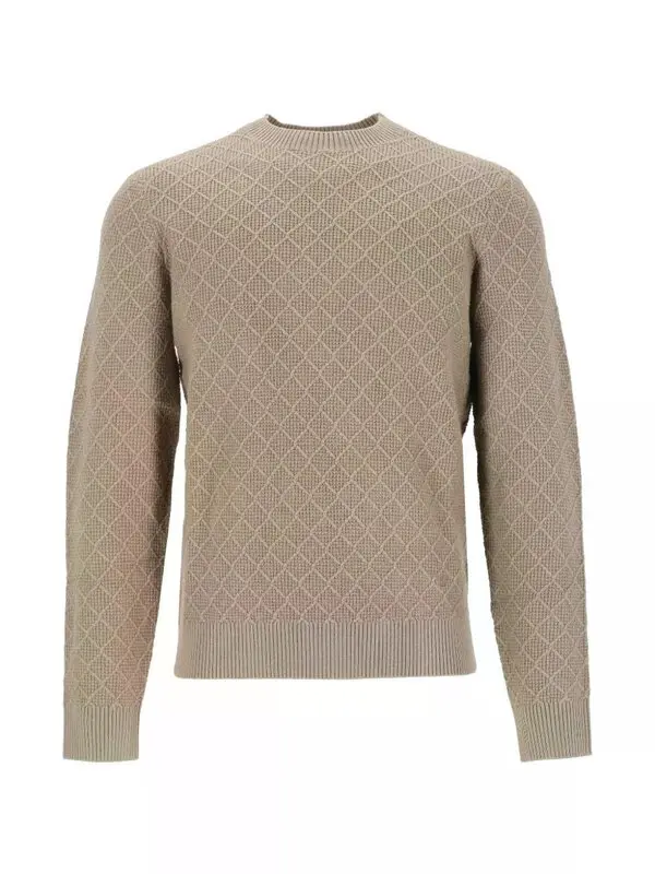 Emporio Armani Diamond-pattern Crew-neck Sweater