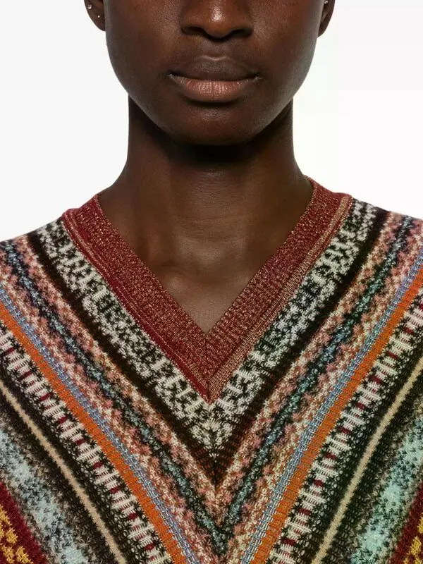 Etro Geometric-pattern V-neck Sweater