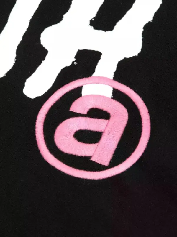 AAPE BY *A BATHING APE Logo-print Long-sleeve Cotton T-shirt - Black