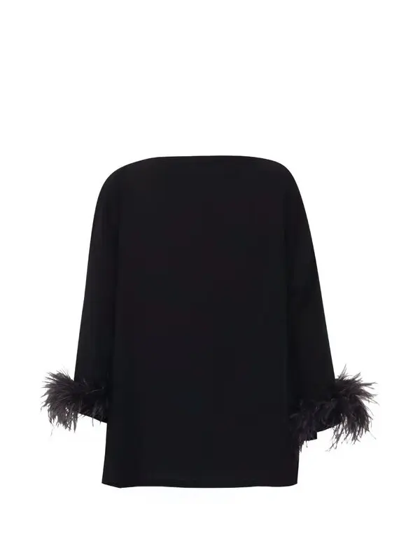 GIANLUCA CAPANNOLO Feather-trim Boat-neck Blouse