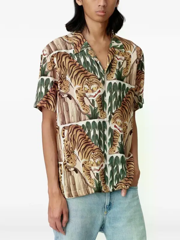 ENDLESS JOY Tiger Graphic-print Short-sleeve Shirt