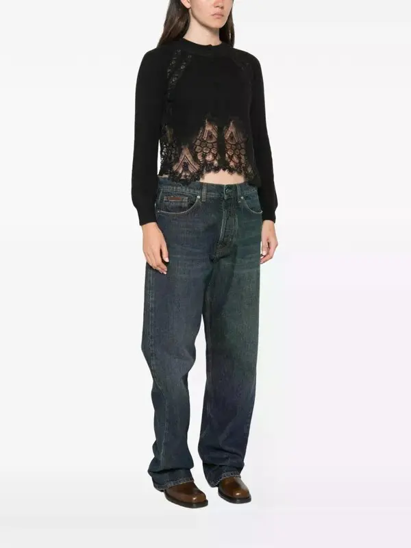 Ermanno Scervino Lace-trim Button-up Cardigan