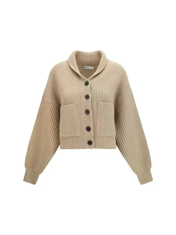 Tory Burch Cropped Wool Cardigan - Neutrals