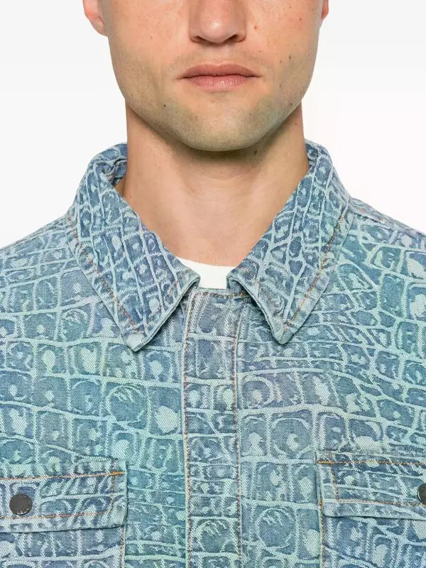 DAILY PAPER Jacquard-pattern Denim Shirt