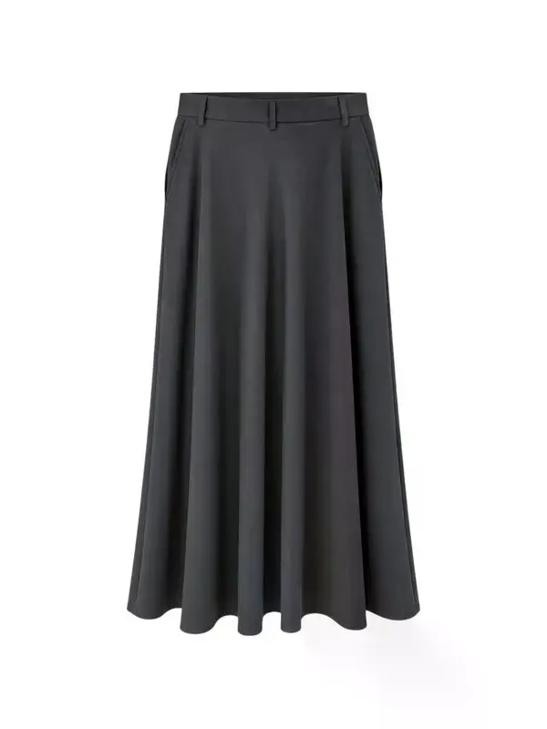Herno Belt-loop A-line Midi Skirt - Grey