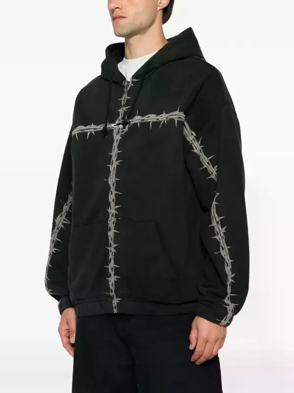 VANS Barbed-wire-print Zip-up Hoodie