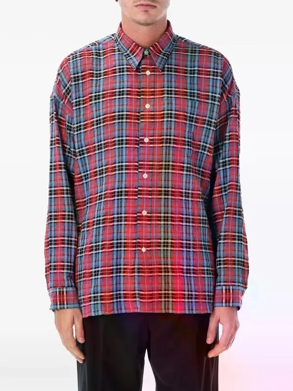 SUNFLOWER Stable Check-pattern Button-down Shirt