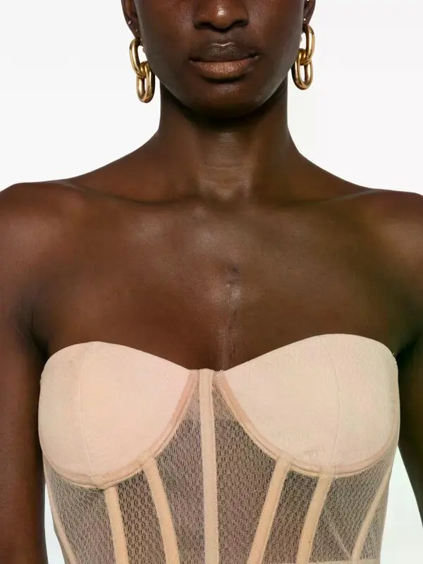 Elisabetta Franchi Sheer-panelled Corset Top