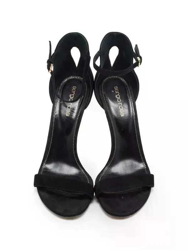 SERGIO ROSSI Suede Ankle-strap Sandals - Black