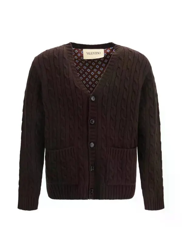 Valentino Garavani Cable-knit Wool Cardigan