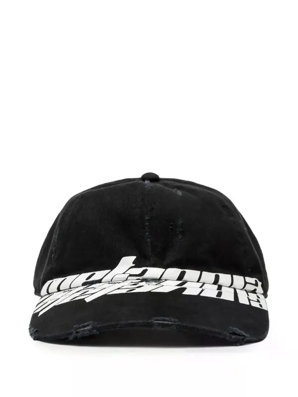 RRR123 Metanoia Graphic-print Distressed-brim Hat - Black