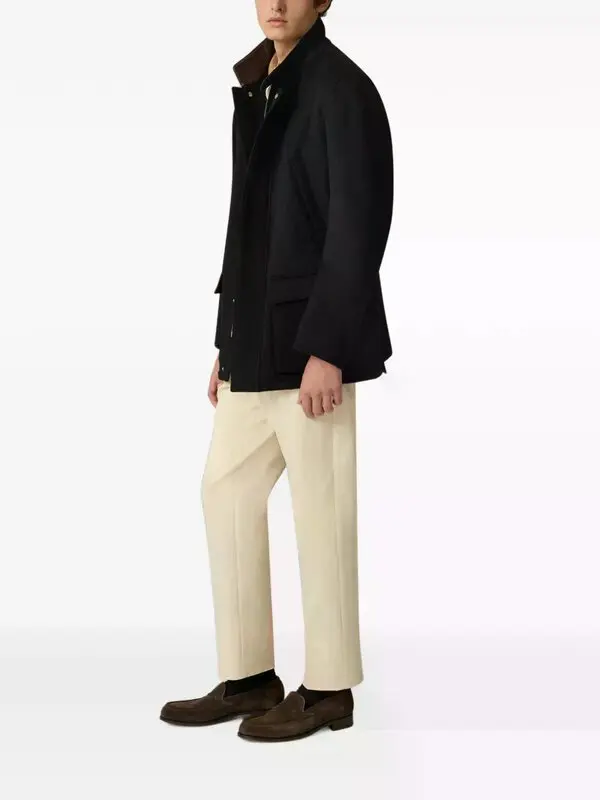 LARDINI Flat-front Cotton-twill Trousers