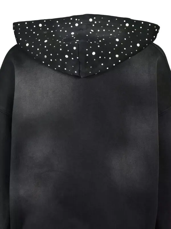 BREATH Rhinestone-embellished Faded Hoodie