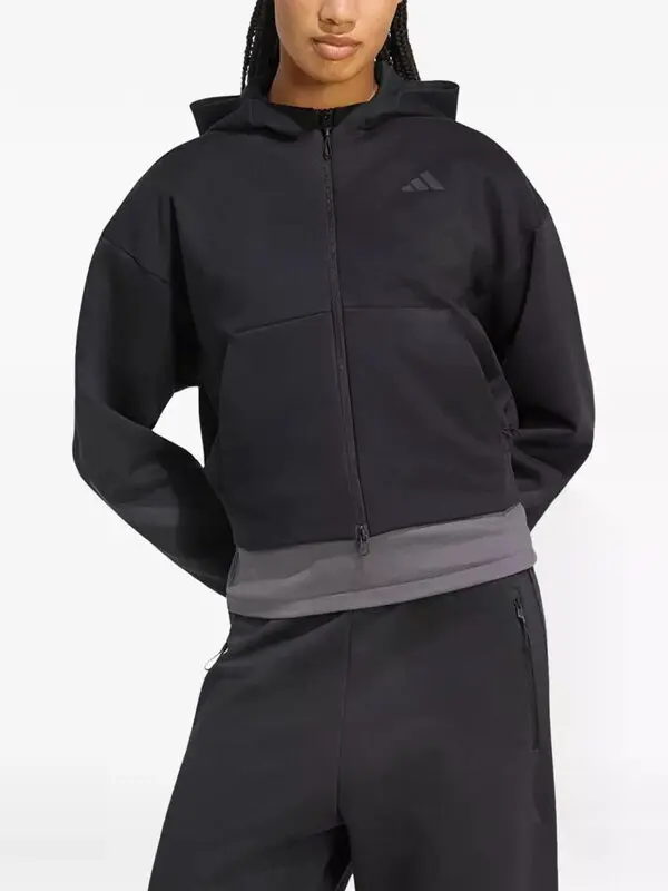 Adidas Z.n.e. Logo-print Zip-up Hoodie - Black