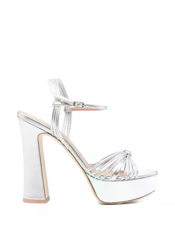 MALONE SOULIERS Lucille Knotted Platform Sandals - Silver