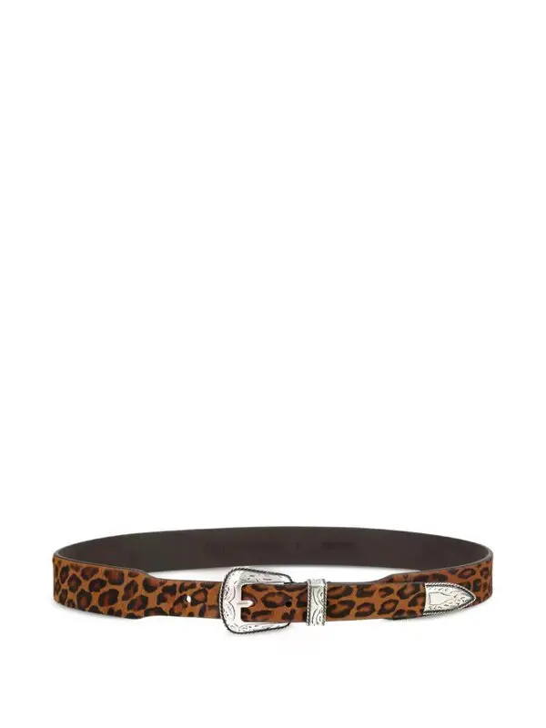 AMISH SUPPLIES Leopard-print Western Belt - Brown
