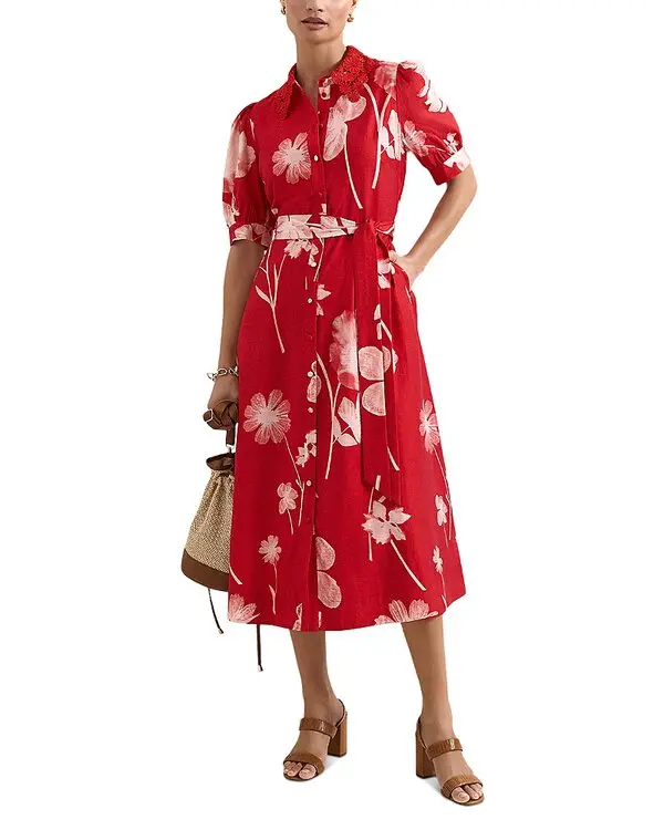 PHASE EIGHT Delphine Lace Collar Belted Dress