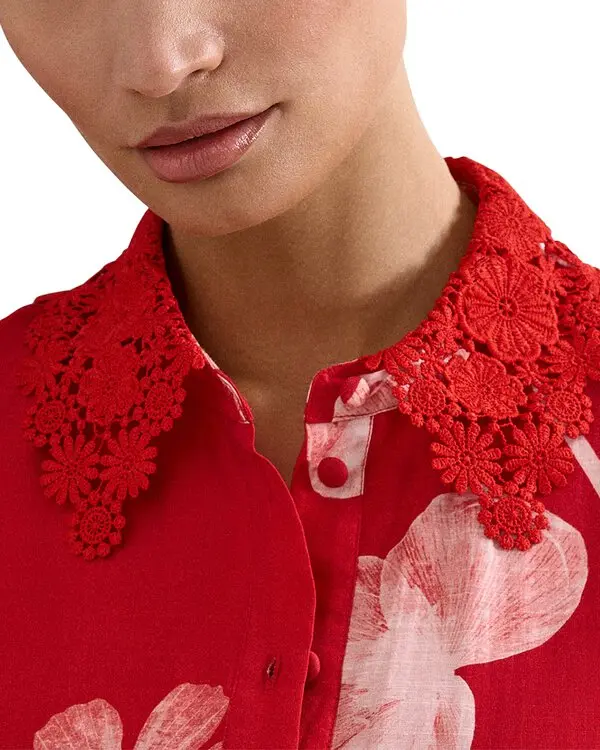 PHASE EIGHT Delphine Lace Collar Belted Dress