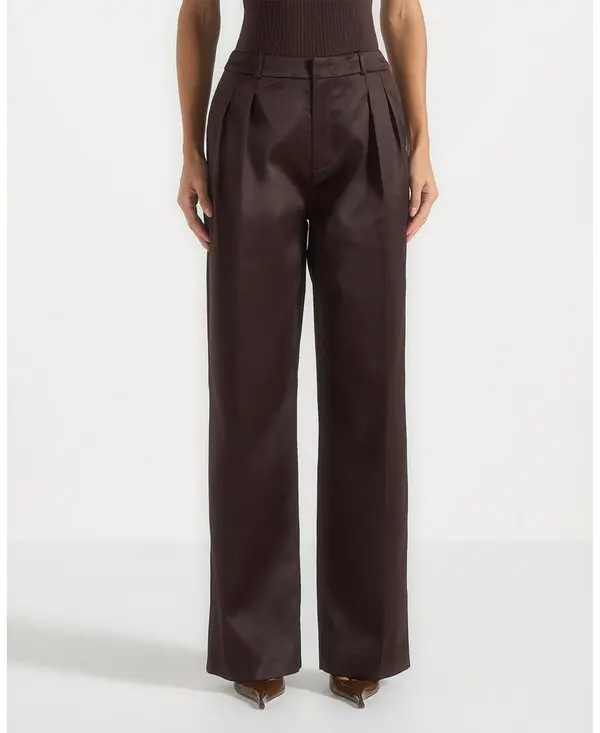 Manière De Voir Julie Satin Tailored Trousers