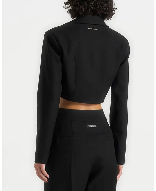Manière De Voir Dina Asymmetric Tailored Cropped Blazer