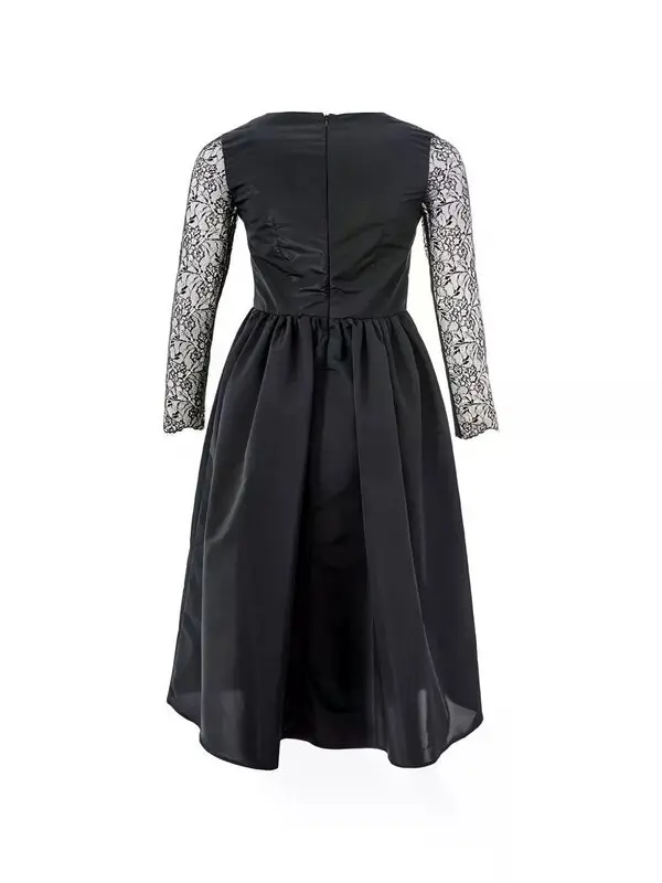 LARDINI Lace-panelled Taffeta Midi Dress