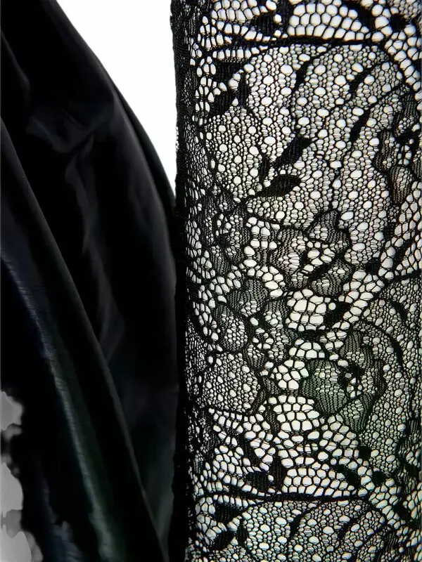LARDINI Lace-panelled Taffeta Midi Dress