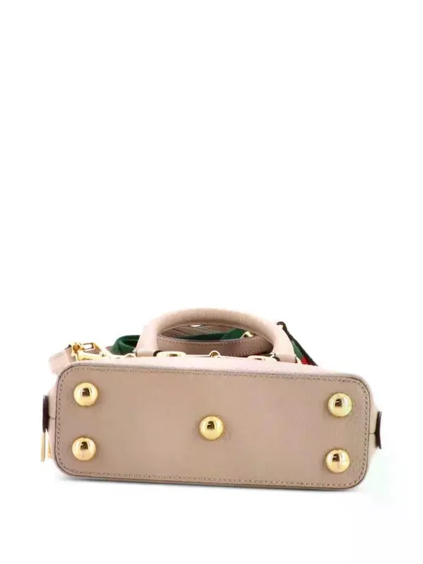 Gucci Horsebit 1955 Top Handle Bag Gg Coated Canvas With Leather Mini Shoulder Bag