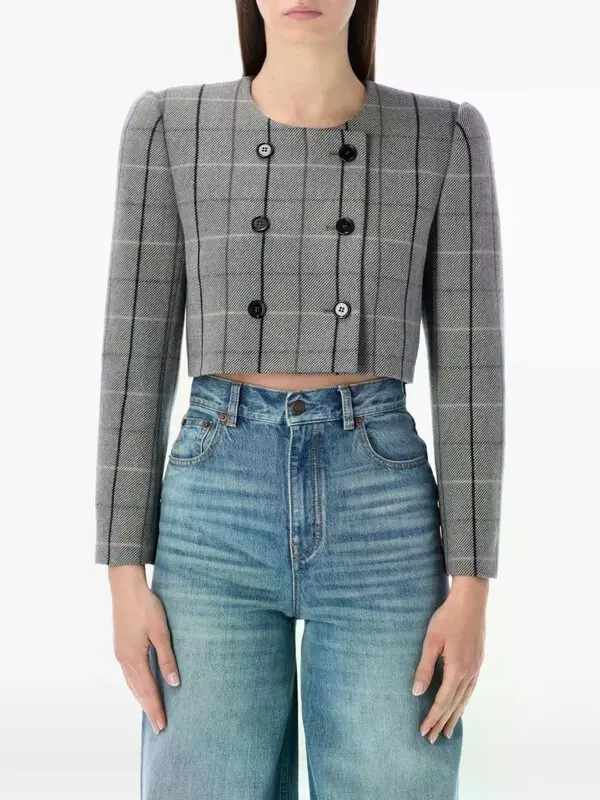 Chloé Checked Double-breasted Jacket