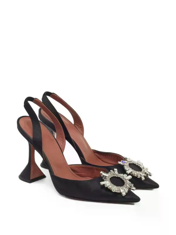 Amina Muaddi Begum Crystal-embellished Slingback Pumps - Black