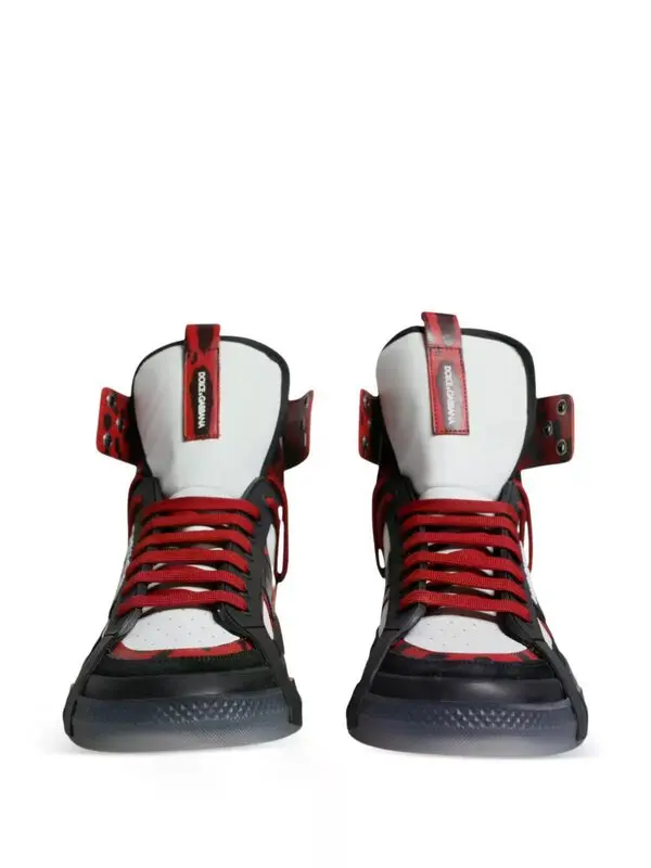 Dolce & Gabbana Portofino Leopard-print Calf-hair Sneakers