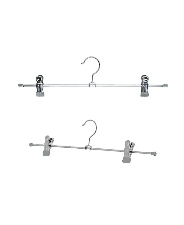 MAWA Adjustable Pant Clip Hanger With Grip Tip Clips, Model K40d, Set Of 10 - Silver