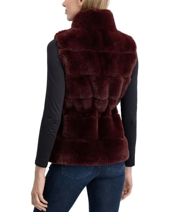 LYLA GRANT Faux Fur Rex Rabbit Vest - Wine