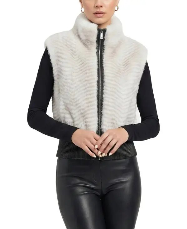 LYLA GRANT Faux Fur Fox Vest