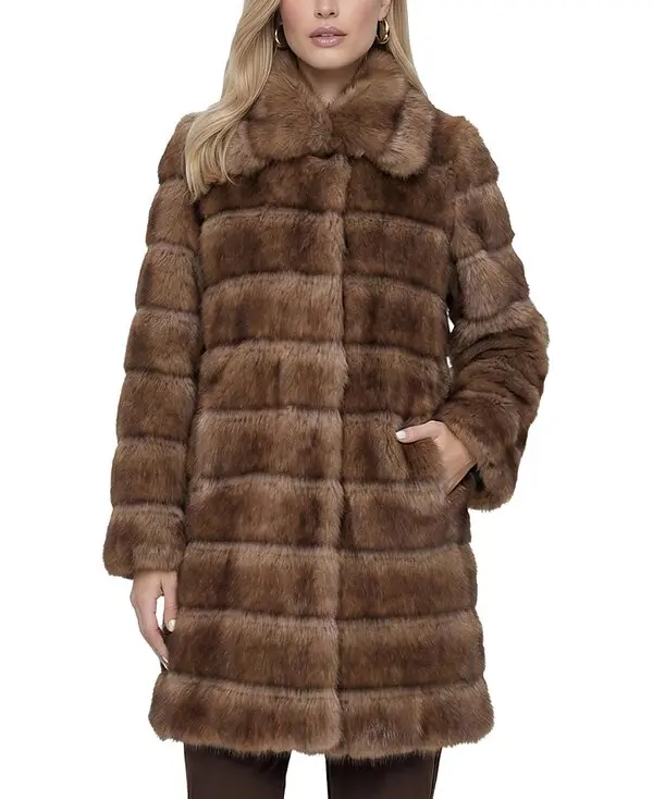 LYLA GRANT Faux Fur Sable Short Coat
