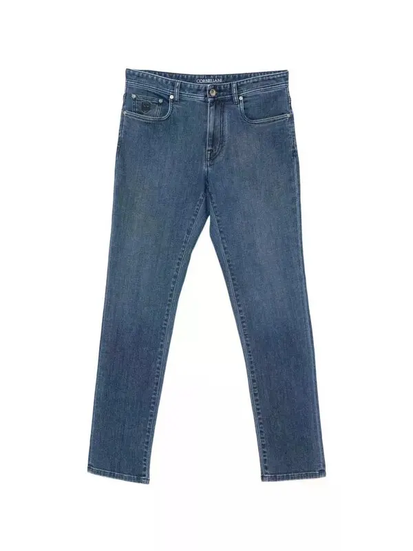 Corneliani Logo-embroidered Straight-leg Jeans
